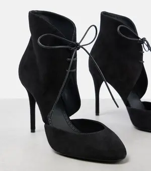 Alaïa Suede Lace-up Pumps