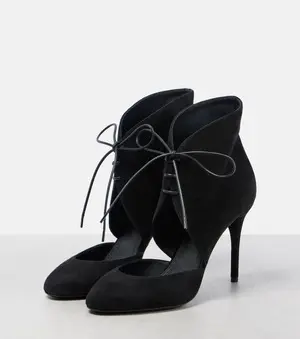 Alaïa Suede Lace-up Pumps