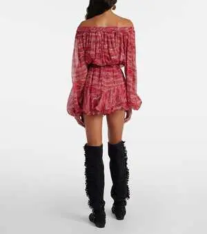 MARANT ETOILE Sornel Printed Ruffled Shorts