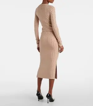 Sportmax Nome Crystal-embellished Midi Skirt - Beige