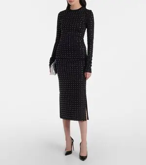 Sportmax Crystal-embellished Midi Skirt - Black