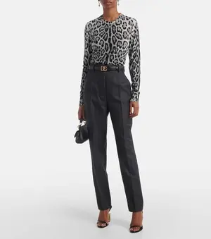 Dolce & Gabbana Animal-print Silk Sweater