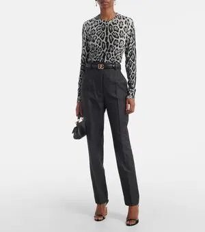 Dolce & Gabbana Animal-print Silk Sweater