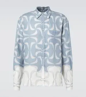 Commas Mantra Printed Linen Shirt