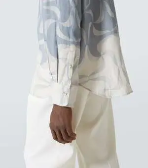Commas Mantra Printed Linen Shirt