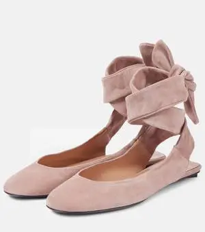 Attico Cloe Suede Ballet Flats - Pink