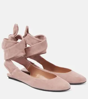 Attico Cloe Suede Ballet Flats - Pink