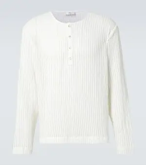 Commas Striped Henley Shirt - White