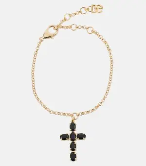 Dolce & Gabbana Cross Crystal-embellished Bracelet - Gold