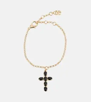 Dolce & Gabbana Cross Crystal-embellished Bracelet - Gold