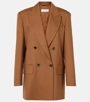 Max Mara Palanca Wool And Silk-blend Blazer - Brown