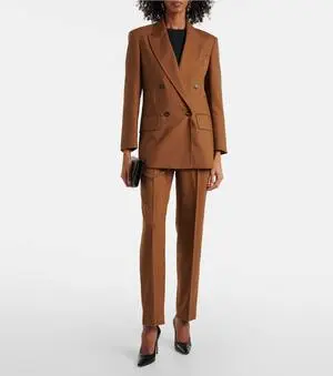 Max Mara Palanca Wool And Silk-blend Blazer - Brown