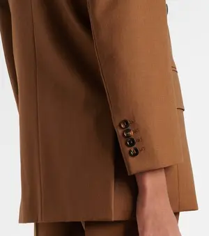 Max Mara Palanca Wool And Silk-blend Blazer - Brown