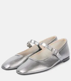 Le Monde Beryl Beryl Metallic Leather Mary Jane Flats