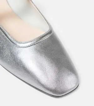 Le Monde Beryl Beryl Metallic Leather Mary Jane Flats