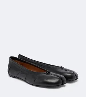 MAISON MARGIELA Tabi Leather Ballet Flats - Black