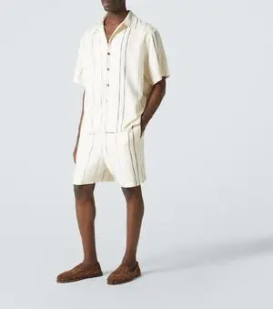 Commas Striped Linen And Cotton Shirt
