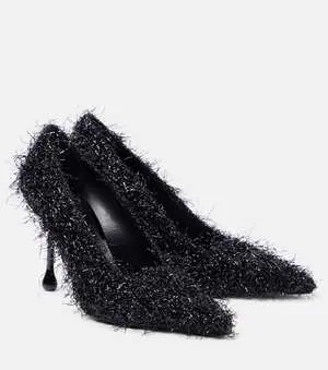 JIMMY CHOO Ixia 95 Tinsel Pumps - Black