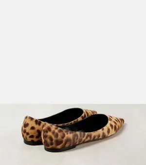 JIMMY CHOO Love Leopard-print Ballet Flats - Neutrals