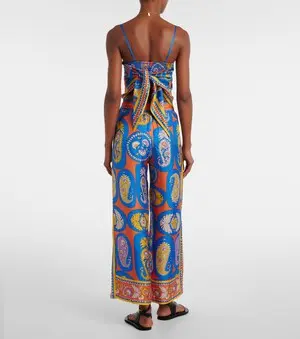 ALEMAIS Alémais Luis Printed Silk Palazzo Pants - Orange