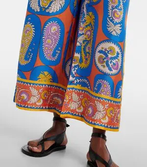 ALEMAIS Alémais Luis Printed Silk Palazzo Pants - Orange