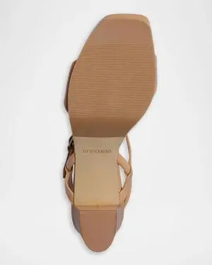 Bernardo Bernardo Canto Leather Platform Sandals Dune