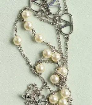 Valentino Garavani Faux Pearl Vlogo Necklace