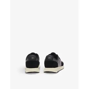BOSS Brand-print Woven Low-top Trainers - Charcoal