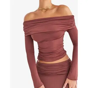 MISTRESS ROCKS Draped Off-shoulder Top