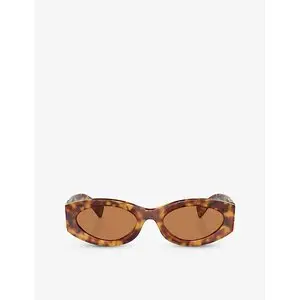 Miu Miu Mu 11ws Oval Sunglasses - Brown