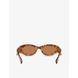Miu Miu Mu 11ws Oval Sunglasses - Brown