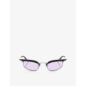 Prada Rectangle-frame Metal Sunglasses - Black