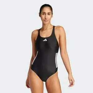 Adidas 3-stripes C-back Swimsuit - Black / White / White