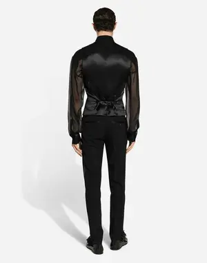 Dolce & Gabbana Classic Gabardine Tuxedo Pants - Black