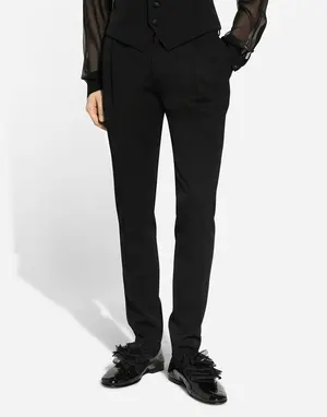 Dolce & Gabbana Classic Gabardine Tuxedo Pants - Black
