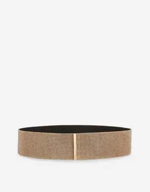 Dolce & Gabbana High-waist Crystal Mesh Belt