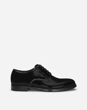 Dolce & Gabbana Polished Calfskin Derby Shoes - Black
