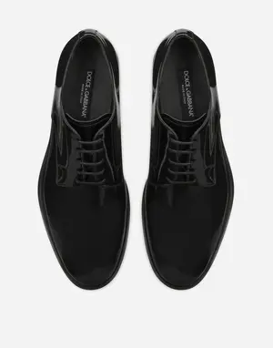 Dolce & Gabbana Polished Calfskin Derby Shoes - Black