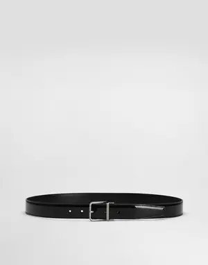 Dolce & Gabbana Patent Calfskin Belt - Black