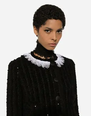 Dolce & Gabbana Short Tweed Jacket With Micro-sequin Embellishment