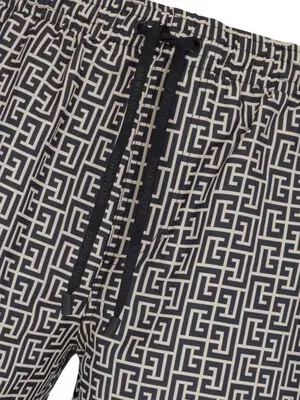 Balmain Pb Labyrinth-print Swim Shorts