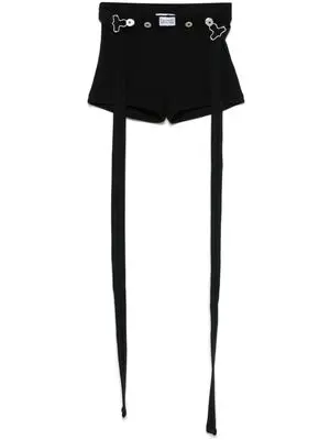 JEAN PAUL GAULTIER Logo-patch Shorts - Black