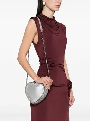 Stella McCartney Falabella Heart Crossbody Bag - Silver