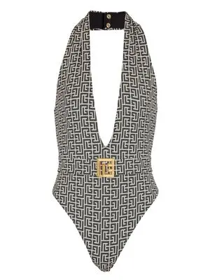Balmain Labyrinth-print Swimsuit