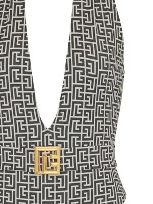 Balmain Labyrinth-print Swimsuit