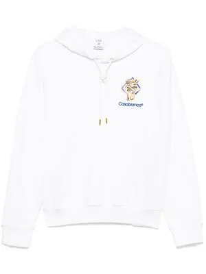 Casablanca Embroidered Logo Hoodie - White