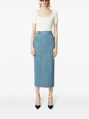 Nina Ricci Panelled Denim Midi Skirt