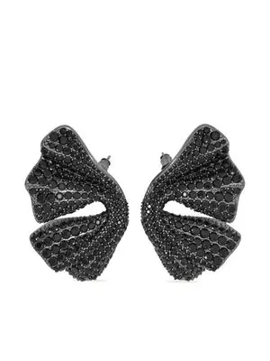 FERRAGAMO Drape Rhinestone Earrings - Black