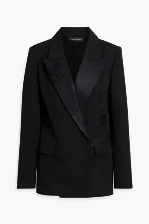 Oscar De La Renta Embroidered Wool Blazer
