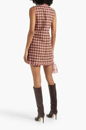 Oscar De La Renta Checked Wool-blend Tweed Mini Dress